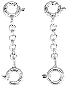 925 Sterling Silver Belcher Chain Extenders with Spring Clasp Extension ...