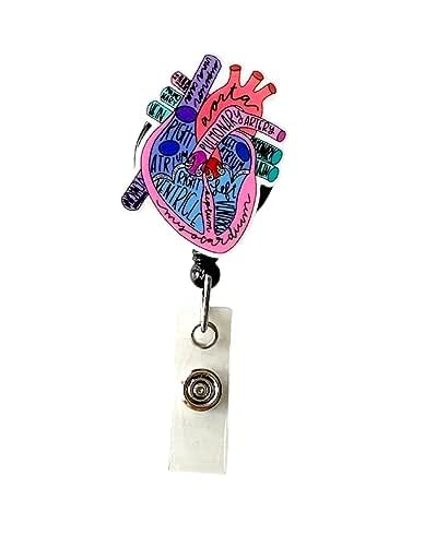 Amazon.com: Anatomical Heart Acrylic Badge Reel, Cardio Nurse ...