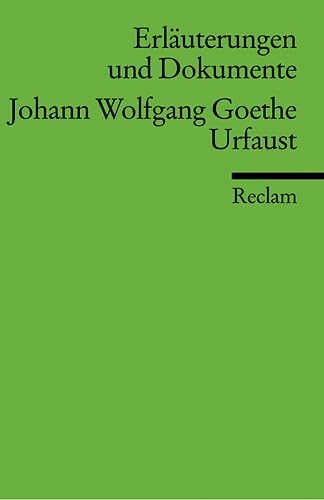 Amazon.com: Johann Wolfgang Goethe: Urfaust (Universal-Bibliothek ...