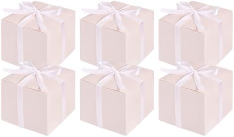 Amazon.com: DjinnGlory 100 Pack Small Pink Paper Gift Boxes with White ...