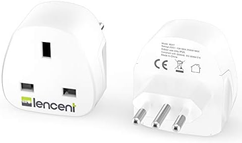 LENCENT 2X UK to Italy Plug Adapter, Grounded Italian Travel Adapter ...