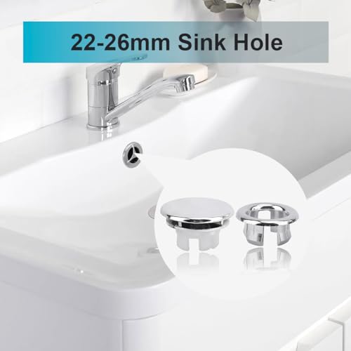 6 Pcs Sink Overflow Cap – Metal Sink Overflow Ring for Bathroom Kitchen ...