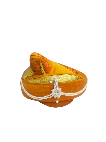 PRIYAKANT SAFAWALA Traditional Handstitch Ready To Wear Mango Colour ...
