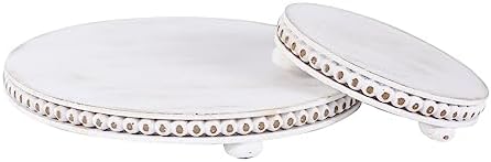 Amazon.com: AuldHome Design Farmhouse Round Wooden Risers (Set of 2 ...