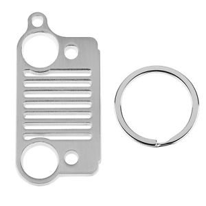 Brushed Finish Stainless Steel Grill Key Chain for Jeep CJ JK YJ XJ ...