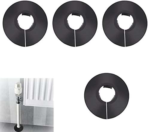 Black Pipe Covers 15mm, 4 Pcs Plastic Radiator Pipe Collars Radiator ...