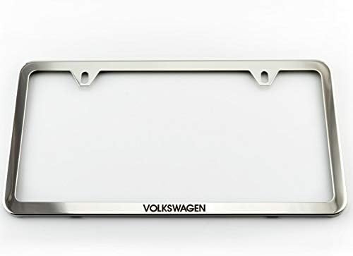 Amazon.com: Volkswagen Genuine VW License Plate Frame - Slim with Logo ...