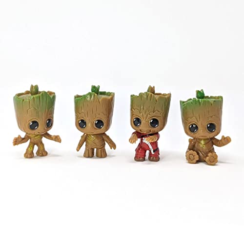 ZEshops 4pcs/Set Miniature Fairy Garden Sitting Groot Figurine PVC ...