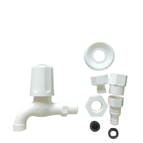 PTMT Washing Machine Taps with Four Adaptor, Rising Spindle, Full Turn ...