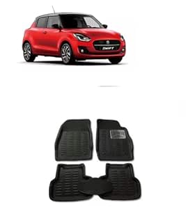 Arneja 3D/4D Car Floor Foot mats for Maruti Suzuki New Swift, PVC Material, Color: Black ...