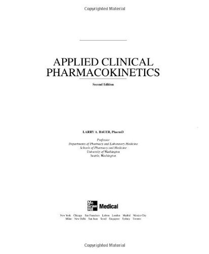 By Larry Bauer - Applied Clinical Pharmacokinetics: 2nd (second ...