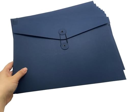 10pcs A4 Kraft Paper Envelopes Portfolio Foolscap File Folders Document Folder with String ...
