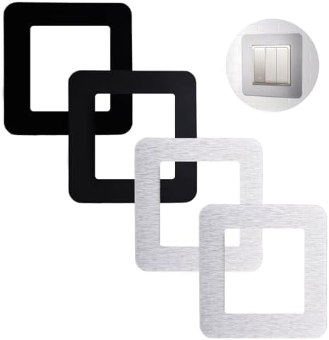 Light Switch Cover Plates, 2Pcs Silver 3.38 Inch Self Adhesive Light ...