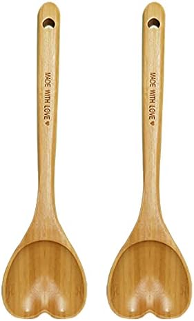 Amazon.com: 3 Pcs Valentine's Day Bamboo Heart Spoons Heart Shaped ...