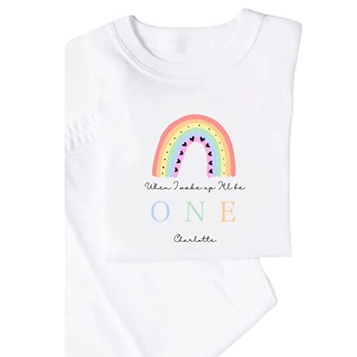Personalised When I wake up I'll be One Any age Rainbow Birthday ...