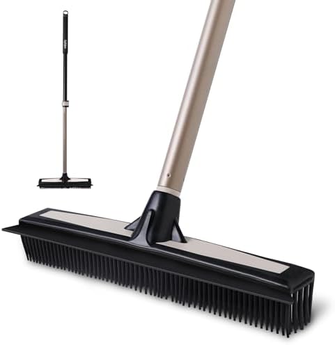 Amazon.com: JEHONN Rubber Broom Carpet Rake for Pet Hair Remover, Fur ...