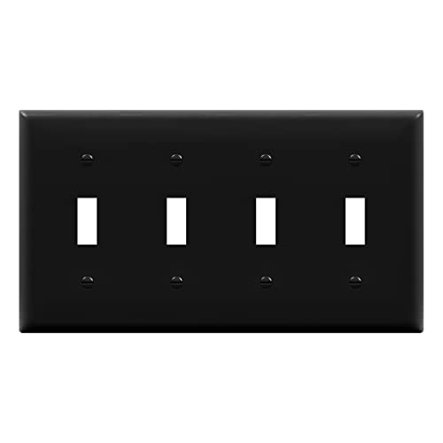 Snapklik.com : Quad Toggle Light Switch Wall Plate, Standard Size 4 ...