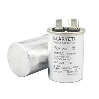 CBB65 5uF 5MFD AC 450V/370V/250V/100V 50/60Hz Motor Run Capacitor Start Capacitor for Air ...