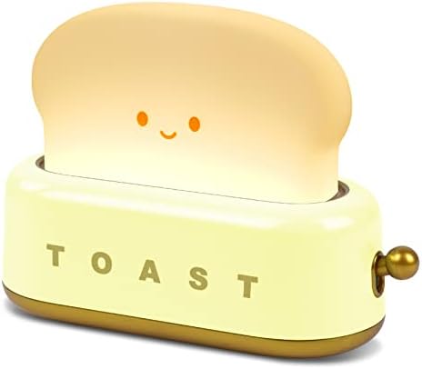 URAQT Cute Night Light Toast Lamp, Dimmable Toast Bread Led Night Lamp ...