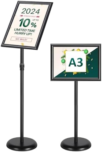 WenYa A3 Sign Holder Adjustable Aluminium Poster Stand Interchangeable ...