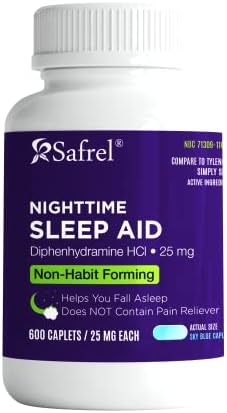 Amazon.com: Puregen Labs Sleep Aid Caplets, Diphenhydramine HCl 25mg ...