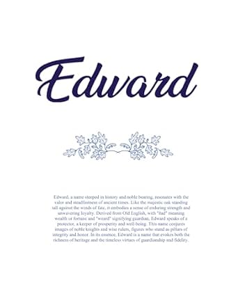 Edward: Name Meaning Notebook: de Jager, Melissa Lynn: Amazon.com: Books