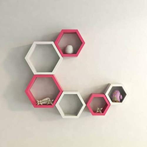 Isha Art India Wall Decoration Shelf Set of Six Hexa Shape Design Wall ...