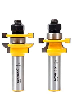 YONICO Router Bits Set Rail and Stile 2 Bit Junior Roundover 1/2-Inch ...