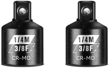 BLACKROBOT 2 Piece 3/8”F To 1/4”M Impact Socket Reducer Set,SAE Drive ...