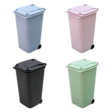 Amazon.com: Small Trash Can,Mini Curbside Trash Bin with Lid,Desk ...
