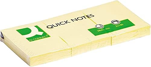 Q-Connect Quick Notes 38 x 51mm Yellow (12 Pack) KF10500 : Amazon.co.uk ...