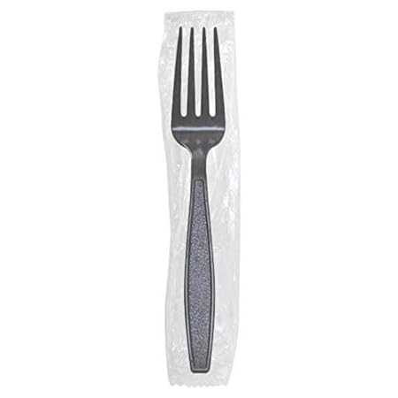 Amazon.com: Disposable Individually Packaged Forks Black 7-Inch ...