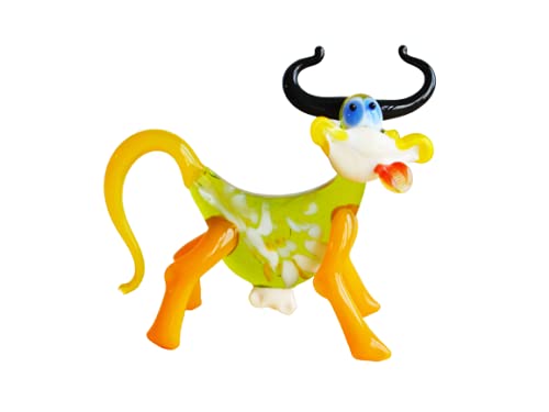 Amazon.com: Glass Cow Figurines Animal Collector Paperweight Cow ...