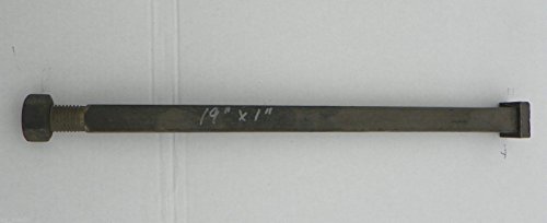 Replacement Square Disc Axle 1" X 19" with Forged Head and Mounting Nut ...