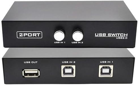 Swiztek USB 2.0 Switch 2-Port Selector for PC – Share Keyboard, Mouse ...