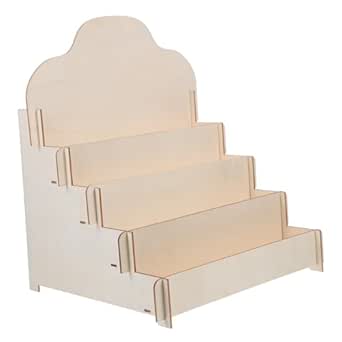 ROMISBABA Wooden Card Display Shelf Tiered Greeting Card Display Stand ...
