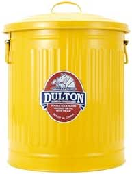 Amazon｜ダルトン(Dulton) ミニガベージカンMサイズ 6L イエロー ゴミを入れる物こそ綺麗だと思う物を使いたい ふた付きゴミ箱 ブリキ缶 高さ290mm 直径215mm 100 ...
