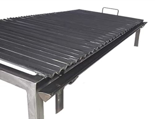 Premium Argentine Grill - V Angle Iron Grill with Handles and Drain Pan ...