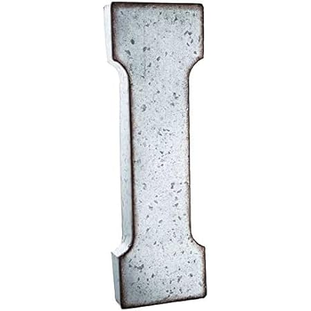 Amazon.com : 20" Metal Letter "I" Wall Decor, Silver with Rusted Edges ...