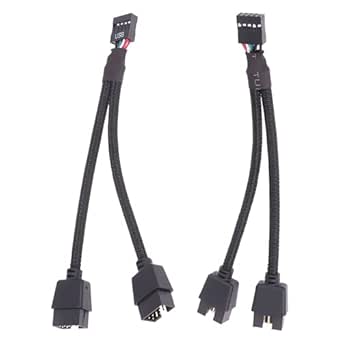 iHaospace 2 x USB 2.0 9 Pin Splitter Mainboard USB Splitter 9-Pin ...