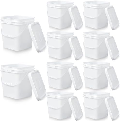 Square Storage Containers Hushee 12-Pack 4 Gallon Square Buckets With ...