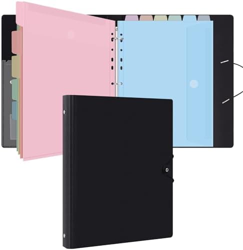 Uquelic Document Folder A4 for Filing, Ring Binder A4 Slim with 12 ...