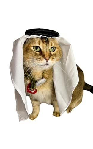 Amazon.com: White Shemagh Keffiyeh Cat Scarf – Traditional Middle ...