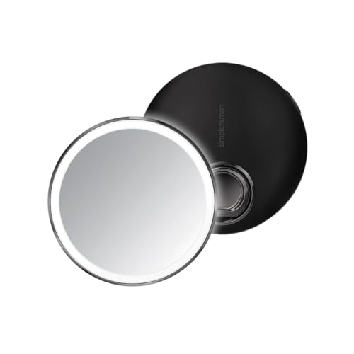 simplehuman Sensor Mirror, Lighted Compact Makeup Magnifying Mirror ...