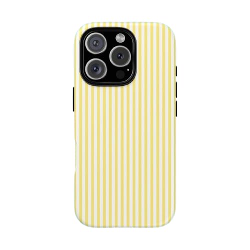 Amazon.com: Butter Yellow Stripe Phone Case, Glossy or Matte Tough ...