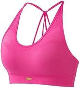 FRESOUGHT Womens Sports Bras Seamless Strappy Padded Criss Cross Back ...