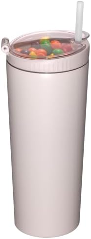Amazon.com: Snackeez Travel Snack & Drink Cup with Straw, Pink, Large ...