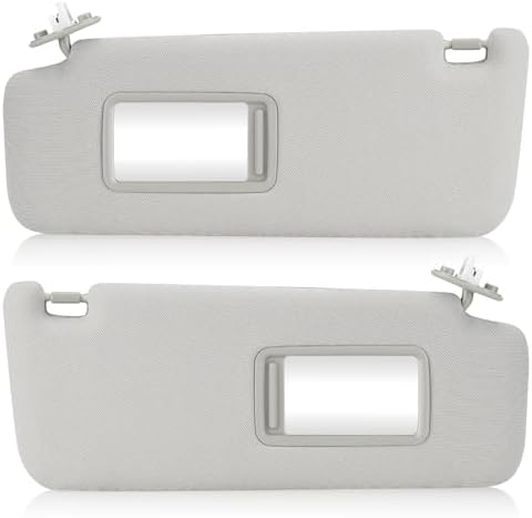 Amazon.com: Left Driver Right Passenger Side Grey Sun Visor with Vanity ...