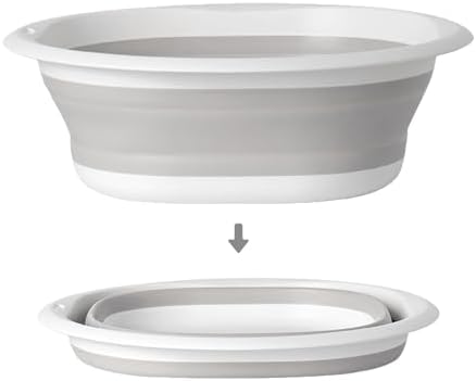 Collapsible Washing Up Bowl, Portable Wash Basin Silicone Plastic ...