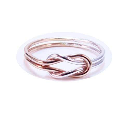 Amazon.com: Double Love Knot Ring Sterling Silver Rose Gold : Handmade Products